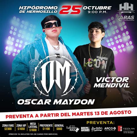 Óscar Maydon y Víctor Mendívil cantarán en el Hipódromo de Hermosillo
