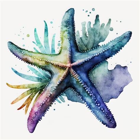 Aquarela Clipart De Estrela Do Mar Foto Premium