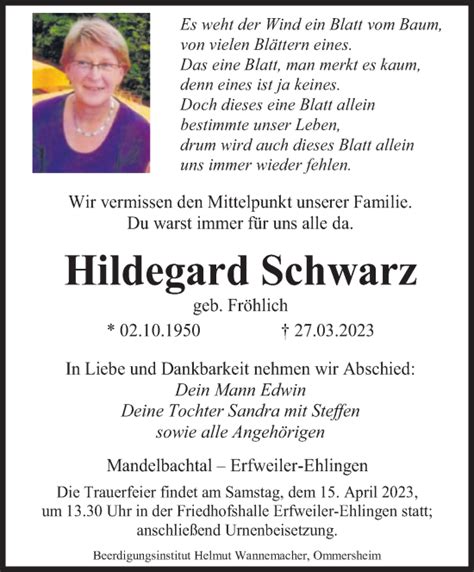 Traueranzeigen Von Monika Schwarz Saarbruecker Zeitung Trauer De My