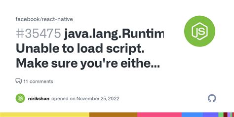 Java Lang RuntimeException Unable To Load Script Make Sure You Re