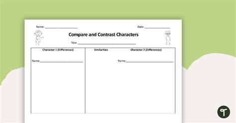 Compare And Contrast Characters ELA Worksheets SplashLearn