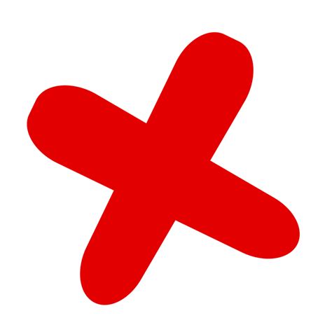 Red Cross Checkmark Isolated On A Transparent Background Png