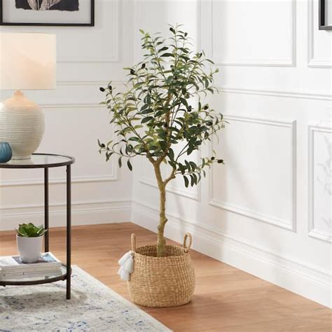 Stylewell Ft Faux Olive Tree In White Pot T The Home Depot