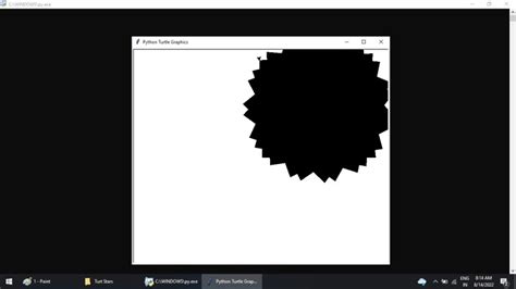 python program to basic new turt stars design using the python tkinter kashipara