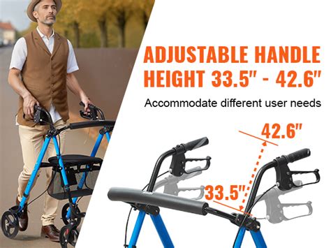 VEVOR Déambulateur pour personnes âgées et adultes rollator pliable en