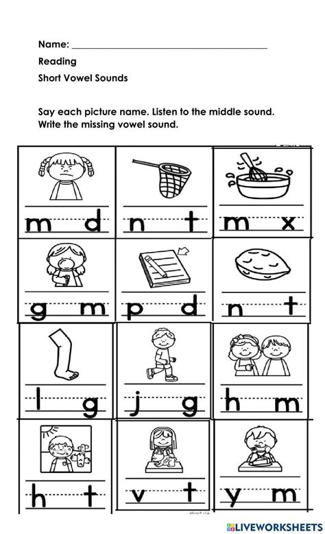 Short Vowel Sounds Worksheets And Game Teaching Resources