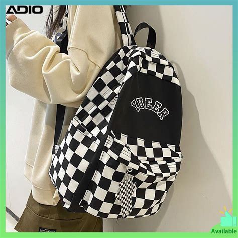 mochila coreana mochila feminina 2022 Nova moda xadrez de maré bolsa