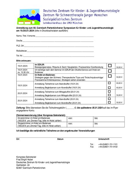 Ausfüllbar Online Anmeldeformular fr Prsenzteilnahme Fax Email Drucken