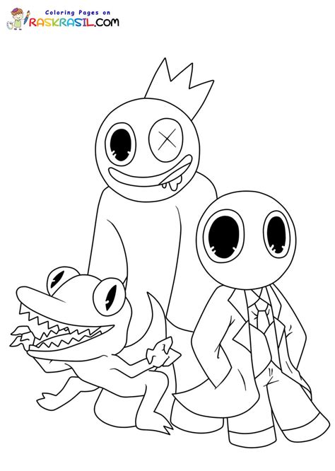 Blue Rainbow Friends Coloring Pages