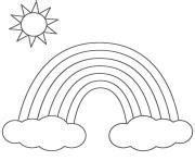 Coloriage Arc En Ciel Avec Une Licorne Sur Un Nuage Jecolorie