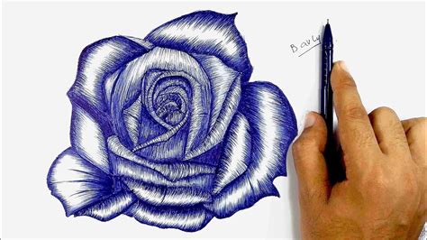 تعليم الرسم كيف ترسم وردة بالقلم الجاف خطوة بخطوة للمبتدئين YouTube
