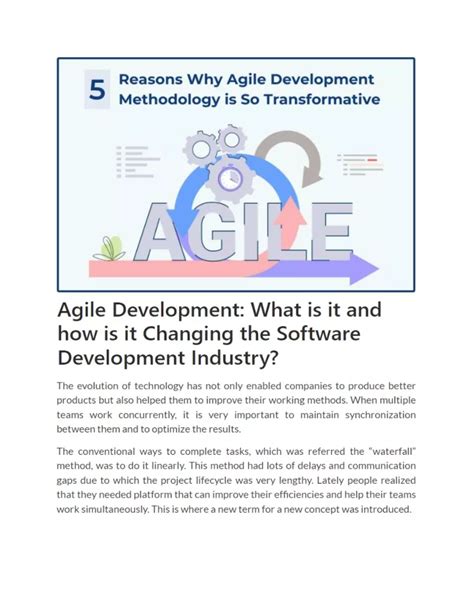 Ppt Agile Development What Is It And How Is It Changing The Software