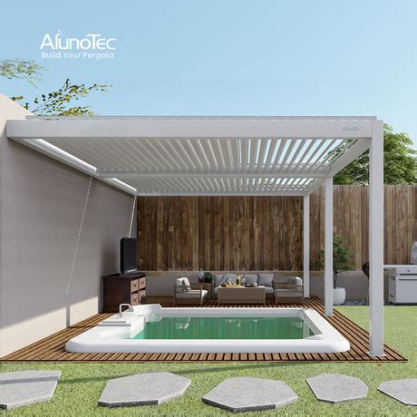 China AlunoTec Pergola Waterproof Aluminum Louvered Roof Metal Outside