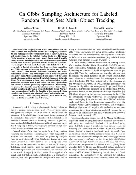 pdf on gibbs sampling architecture for labeled random finite sets multi object tracking