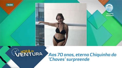 Aos 70 anos eterna Chiquinha do Chaves surpreende em foto de biquíni