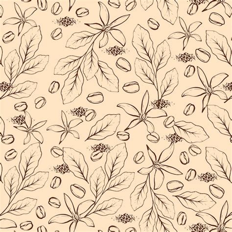 Free Vector Hand Drawn Coffee Bean Drawing Pattern