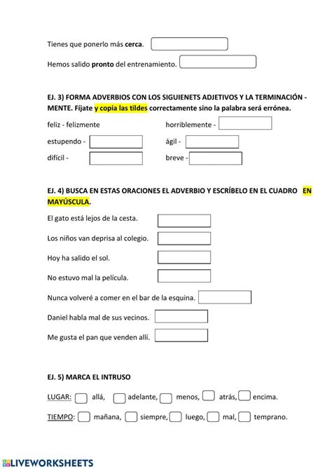 Actividades De Adverbios