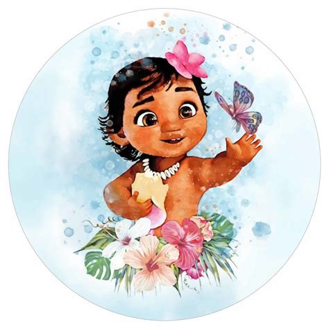 Painel Redondo Tecido Sublimado 3D Moana FRD 2436 Felicitá