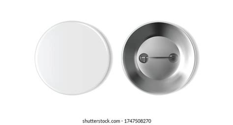 Blank Badge 3d White Round Button Stock Vector Royalty Free