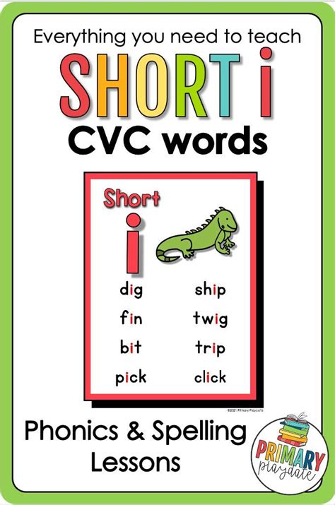 Short Vowel I Sound Worksheets Spelling Lesson Plans Phonics Lesson