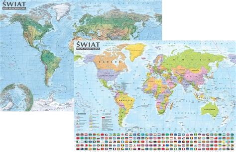 Wiat Mapa Fizyczna Polityczna Podk Adka Ex Map Sklepy