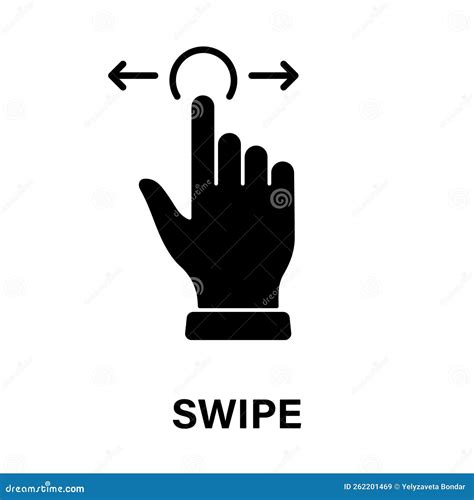 Swipe Gesture Hand Cursor Of Computer Mouse Black Silhouette Icon