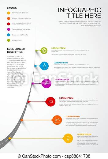 Vertical Infographic Timeline Template With Pointers On The Road