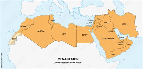 Map Of The Mena Region Middle East And North Africa