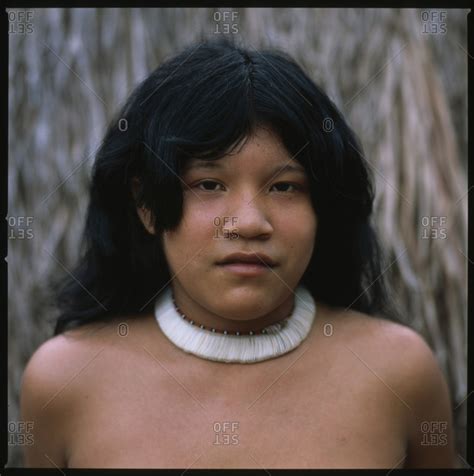 Mato Grosso State Brazil January 17 2008 Portrait Of A Girl From