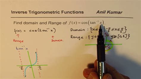 find domain and range of cos tan inverse x ap calculus youtube