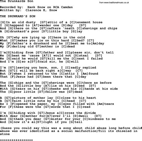 The Drunkards Son Bluegrass Lyrics With Chords