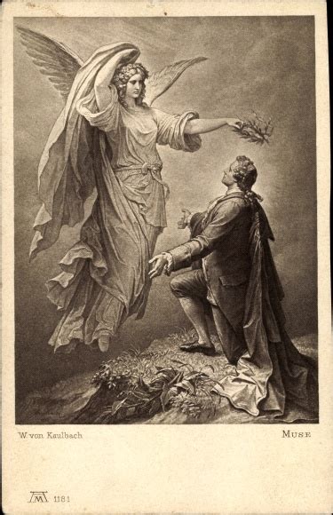 Künstler Ansichtskarte Postkarte von Kaulbach W Muse Goethe