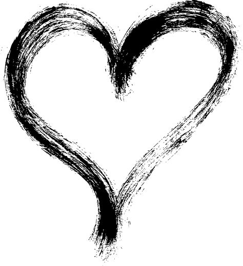 8 Grunge Brush Stroke Heart PNG Transparent OnlyGFX