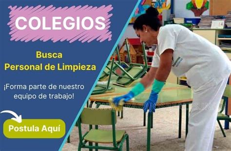 Se Busca Personal De Limpieza Para Colegios
