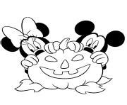 Coloriage Mickey Et Son Lampion En Citrouille Halloween Disney Dessin