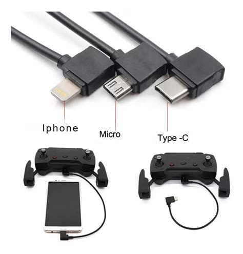Cabo Otg Drone Dji Spark Mavic Micro Usb Tipo C Faisca Parcelamento