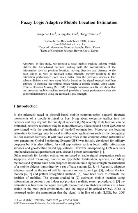 pdf fuzzy logic adaptive mobile location estimation