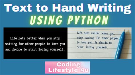 convert text to hand writing using python easy tutorial for beginners youtube