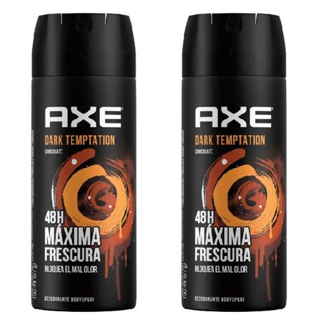 2 Pack Axe Dark Temptation Mens Deodorant Body Spray 150ml 5 07oz