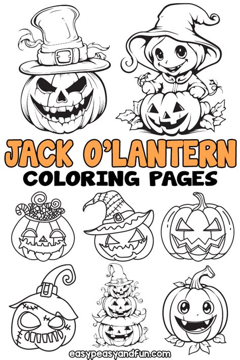 Printable Jack O Lantern Coloring Pages 30 Sheets Easy Peasy And Fun