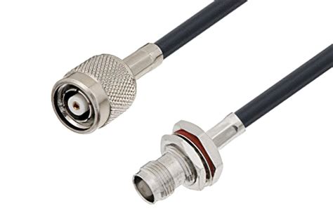 Reverse Polarity TNC Male To TNC Female Bulkhead Low Loss Cable 200 Cm