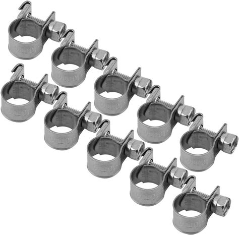TOPINCN 10Pcs Set Hose Clamps Stainless Steel Heavy Duty T Bolt Mini