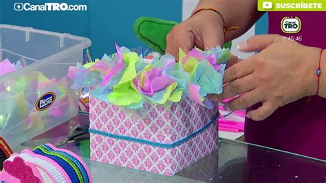 Cómo decorar cajas de cartón con papel crepe 2024 Bricolaje