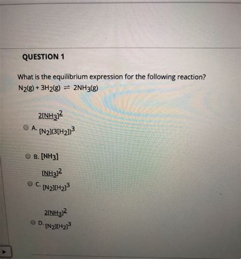solved question 1 what is the equilibrium expression for the