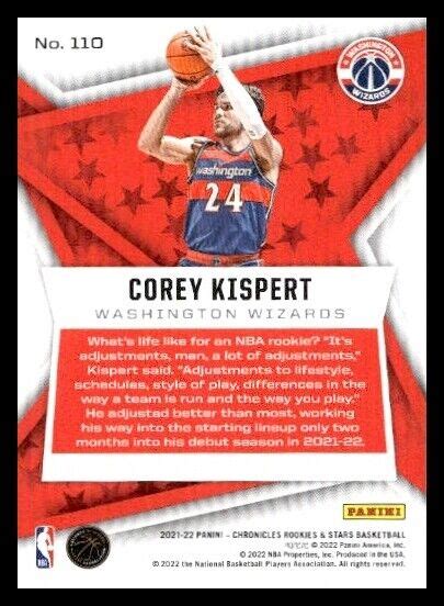 Panini Chronicles Corey Kispert Washington Wizards Basketball