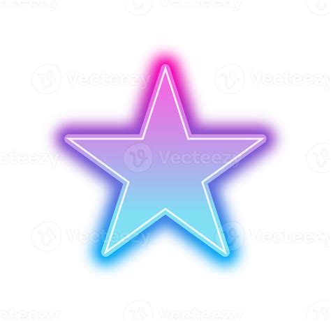 Neon Stars Glowing In Blue And Pink Light Png