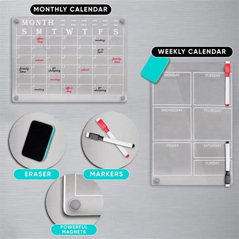 Calendario acrílico para nevera Calendario magnético para