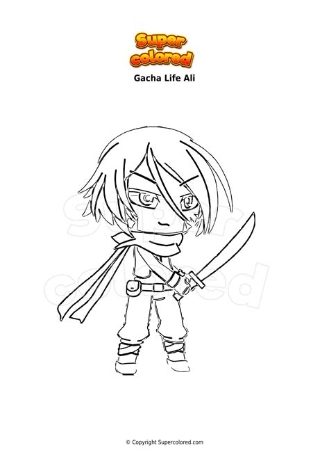 Coloring Page Gacha Life Leafu Supercolored