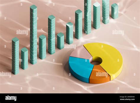 Multi Colored Pie Chart By Bar Graphs Stock Photo Alamy