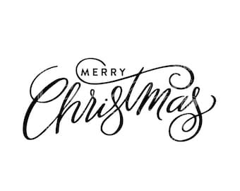 Beautiful Modern Merry Christmas Script Typography Svg Etsy Canada